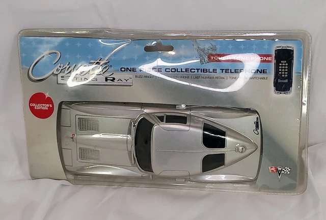 CORVETTE 1963 STING Ray Collectible Silver Touch Tone Wired Telephone ...