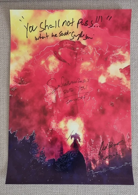 SEAN ASTIN SALA Baker Jed Brophy Signed A3 Poster LORD OF THE RINGS ...