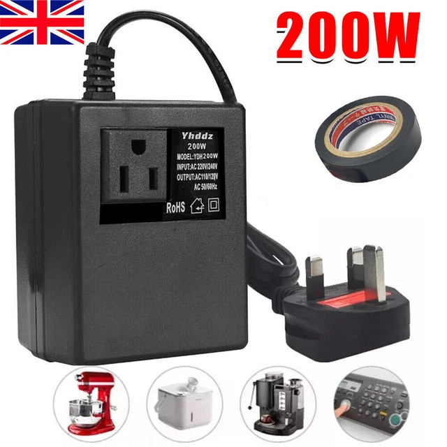 200W STEP DOWN Power Voltage Converter Transformer 220V/240V to 110V ...