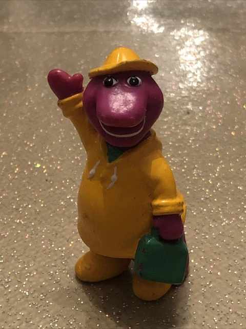 VINTAGE 1993 BARNEY the Dinosaur Rain Jacket PVC Figure Purple £7.50 ...