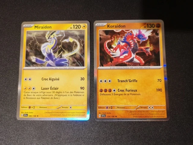 CARTE POKÉMON KORAIDON SVI 124 et Miraidon SVI 80 holo fr écarlate et violet EUR 1,00 - PicClick FR