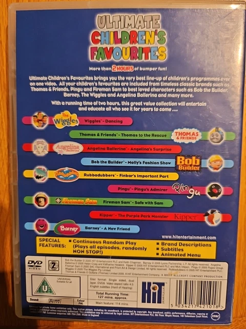 ULTIMATE CHILDREN'S FAVOURITES Dvd Kids Wiggles Kipper Thomas Bob Pingu ...