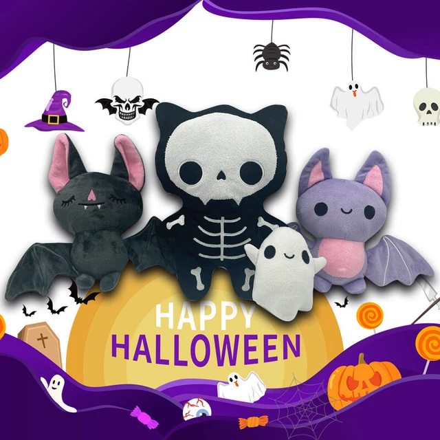 UK HALLOWEEN SOFT Hugging Bat Plush Stuffed Cuddly Bat Plush Skeleton ...