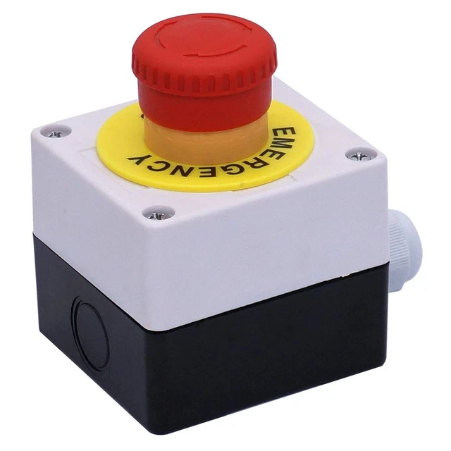 EMERGENCY STOP PUSH Button Switch Station Red Mushroom Self Locking ...