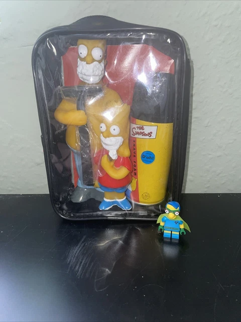VINTAGE 1998 THE Simpsons Razor, Holder & Foam Kit, Homer & Bart Holder ...