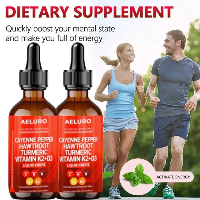 AELURO CHILI VITAMIN Drops-Cayenne Pepper Hawtroot Turmeric Vitamin K2+D3-60m l £5.22 - PicClick UK