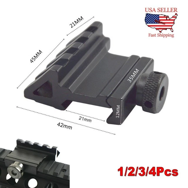 2/4PCS 45 DEGREE Offset Picatinny /Weaver Rail Mount Offset Side Rail ...