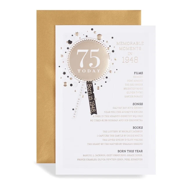 2023 75TH BIRTHDAY Card Year You Were Born In 1948 SIZE 9 X6 Age 2023-75th-birthday-card-year-you-were-born-in-1948-size-9-x6-age
