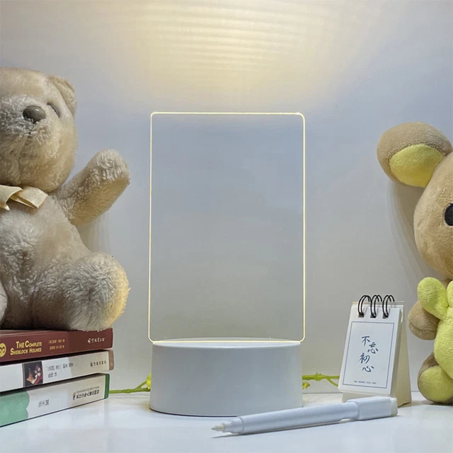 LED DESKTOP LAMP Rewritable Acrylic DIY Table Bedside Light for Home ...