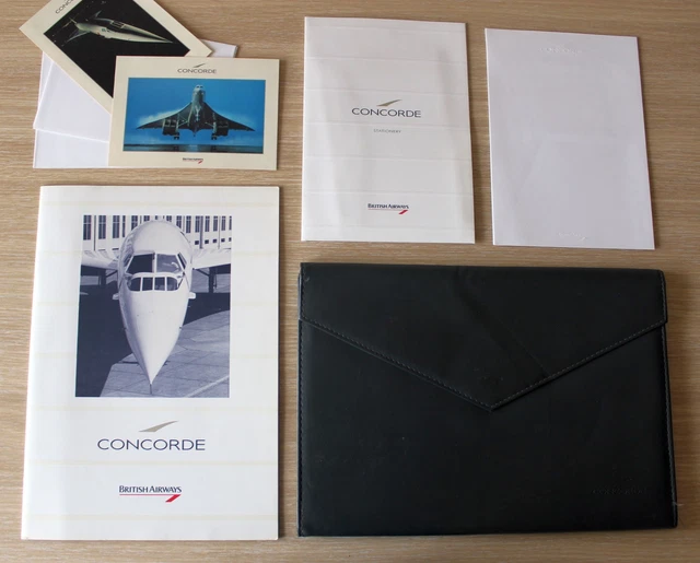 RARE CONCORDE FLIGHT Pack: Stationary Folder Brochure Postcards (1990s ...
