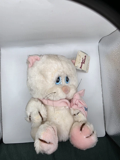 VINTAGE APPLAUSE WHITE Boo Boo Kitty Bear 1983 Soft Toy 1980's with ...