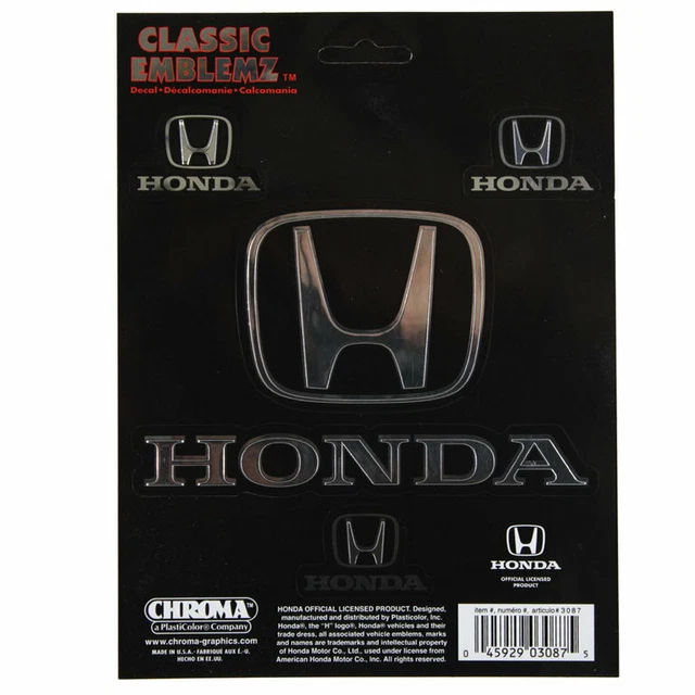 GENUINE HONDA USA Logo Chrome Lettering Emblem Sticker Decal Sticker 5 ...