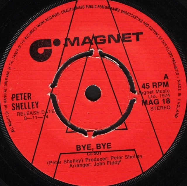 PETER SHELLEY BYE bye/storybook ending MAG 18 demo uk magnet 1974 7" WS ...