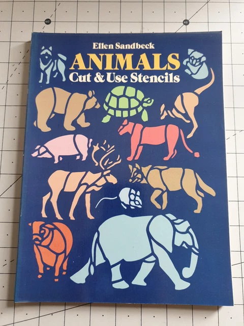 ANIMALS CUT & Use Stencil Ellen Sandbeck 1988 libro tascabile EUR 14,76 ...