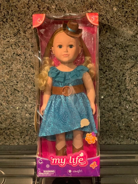 My Life As A Cowgirl 18”poseable Cowgirl Doll Blonde Hair Blue Eyes