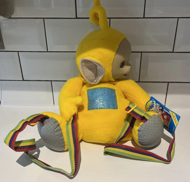 TELETUBBIES LAA LAA Backpack ~ 1996 Golden Bear Plush Rucksack ...