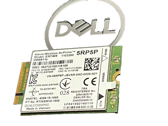 CARTE DELL DW5811E K9CNF 5RP5P EM7455 4G LTE WWAN pour Latitude E5570 ...