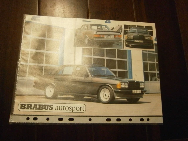 BRABUS ORIGINAL PROSPEKT, Mercedes Benz W 126, 250, 280 und 280E EUR 17 ...
