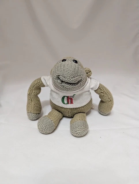 PG TIPS MONKEY Chimp Soft Toy Promotional Grey Brown Knitted 4" Seated ...