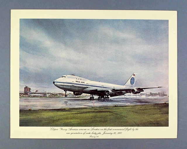 PAN AM VINTAGE First Class Airline Menu Boeing 747 Clipper Young ...