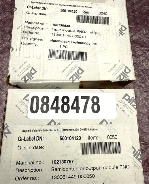 Amat Applied Materials Semiconductor Input And Output Module Pnoz Pair