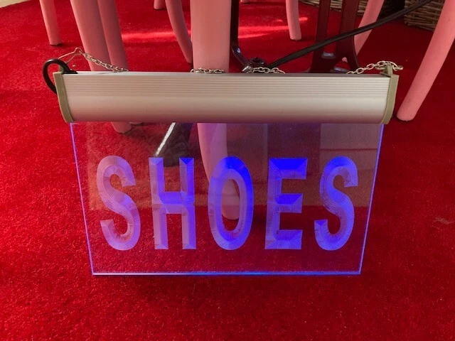 SHOP DISPLAY NEON Blue Lights Up Shoe Sign £40.24 - PicClick UK