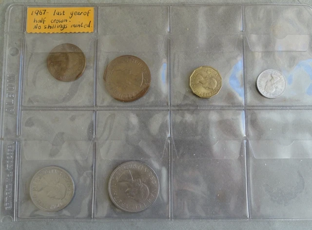 1967 UK PRE Decimal Coin Set in plastic sleave nice Condition contains ...