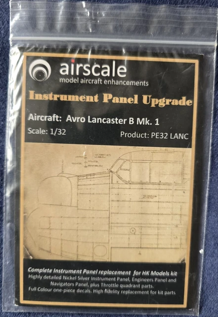 AIRSCALE AVRO LANCASTER cockpit upgrade - HK Models 1/32 scale PE32 ...