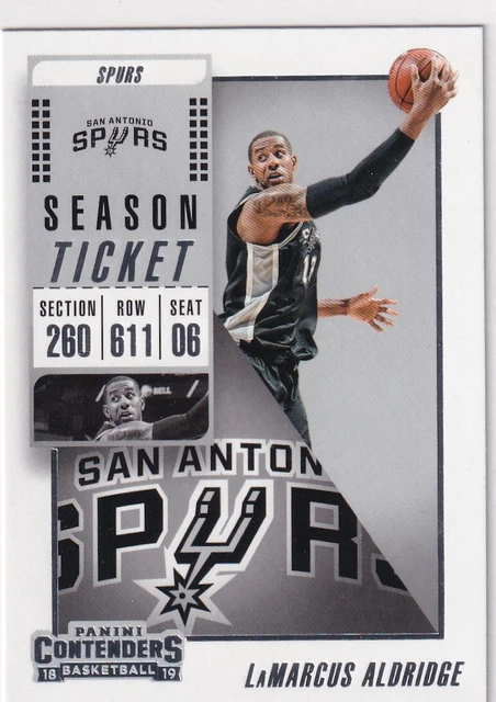 PANINI 2018-19 NBA Contenders Season Ticket Numéro 57 Lemarcus Aldridge ...