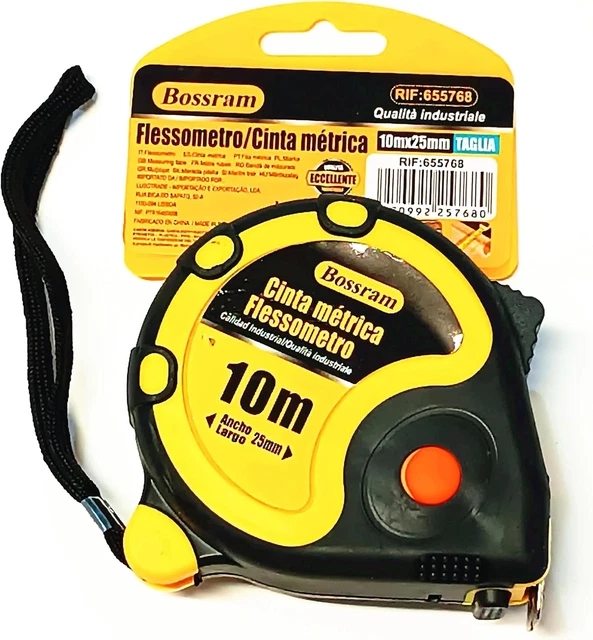 FLESSOMETRO DA 10 Metri -Metro a Nastro 10Mt X 25Mm Clip per Cintura ...