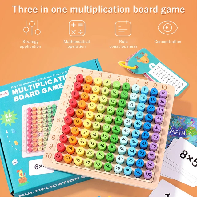 MONTESSORI MULTIPLICATION SQUARE Times Table Tray Math Educational ...