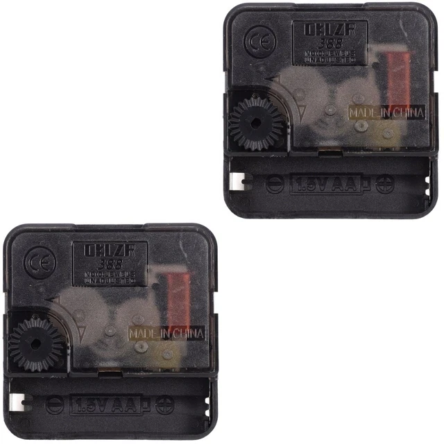 2 PACK RADIO Controlled Wall Clock Sweep Watch Movement Assembly ...