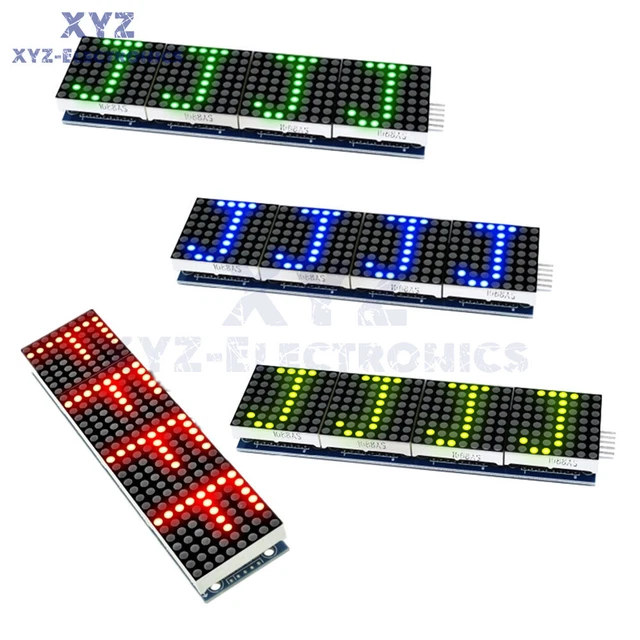 MAX7219 4 IN 1 LED Display Microcontroller 5P Line Dot Matrix Module ...