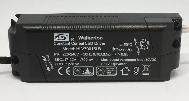 WAIBERLON HBL CONSTANT Current LED Driver HLV70015LB 700mA 12-15W 17 ...