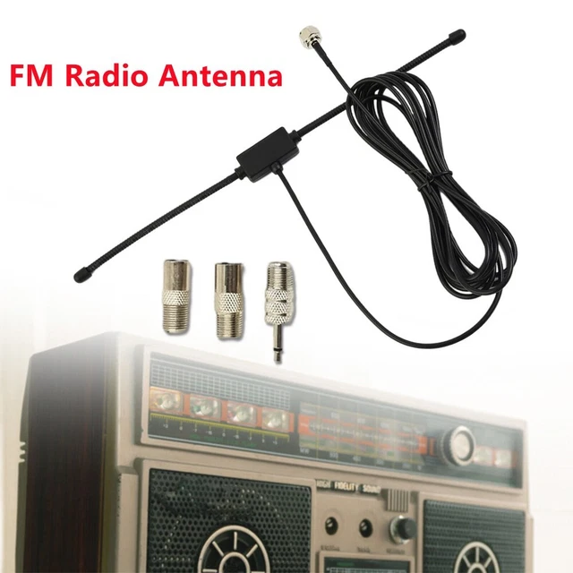 FOR FM RADIO Antenna FM Dipole Aerial Audio Plug Connector For Stereo ...