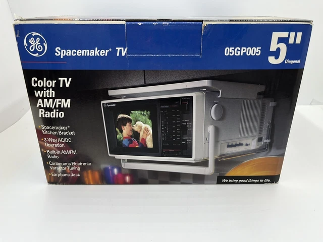 VINTAGE GE SPACEMAKER 05GP005 Color TV AM/FM Radio Portable 5” Screen ...