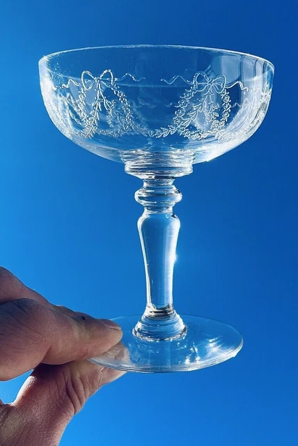 SAINT LOUIS STELLA Sektgläser Coupe A Champagne Cristal Grave Noeud ...