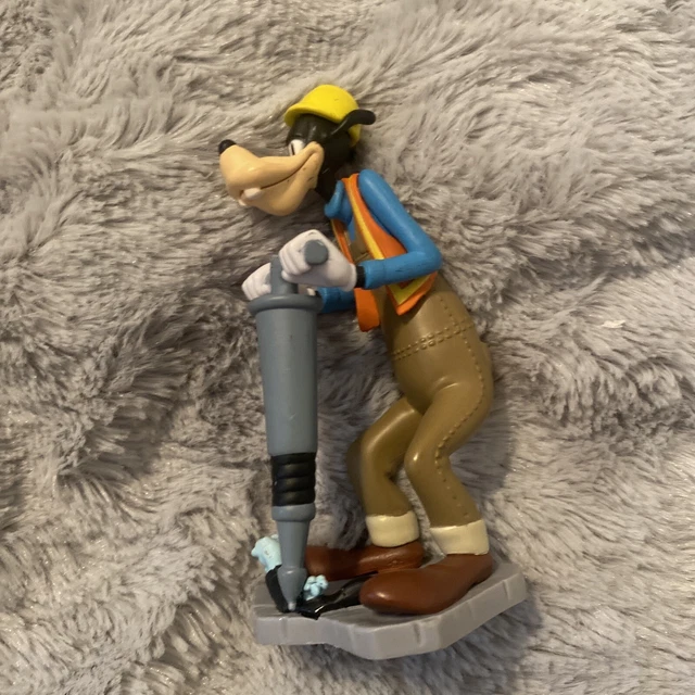 DISNEY GOOFY CONSTRUCTION Worker Jackhammer PVC Mickey Mouse Figure ...
