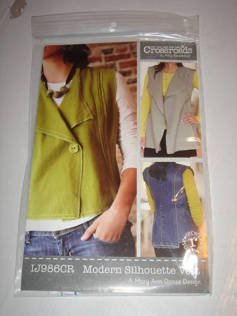 MODERN SILHOUETTE VEST Sewing Pattern IJ986CR NEW - Indygo Junction ...