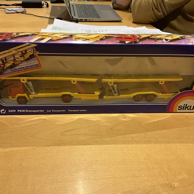SIKU 3419 'MERCEDES Benz Pkw Car Transporter' Red/Yellow. 1:55. Mib ...