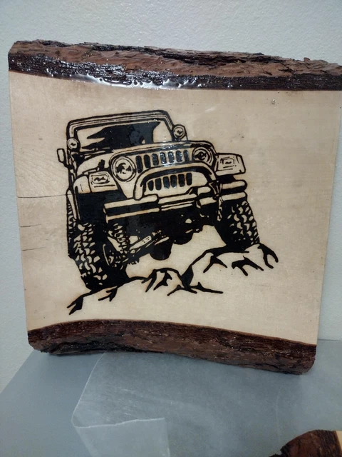 SOLAR PYROGRAPHY WOOD burning Jeep Wrangler TJ art rustic £141.52 ...