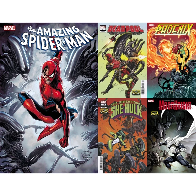 MARVEL VS ALIEN Variants (2024) Spider-Man Deadpool Marvel Comics COVER ...