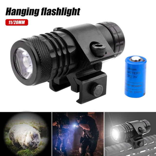 TACTICAL LED PISTOL Flashlight Hunting Rifle Light 11/20mm Picatinny ...
