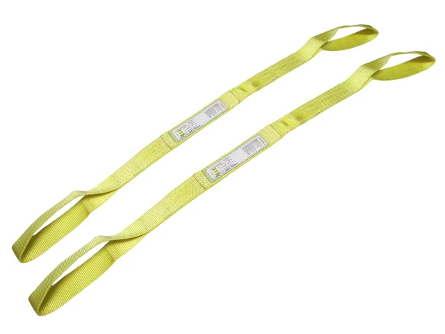 2& X 12 FT Web Sling Eye & Eye 2-ply Synthetic Lifting Tow Strap Choker ...