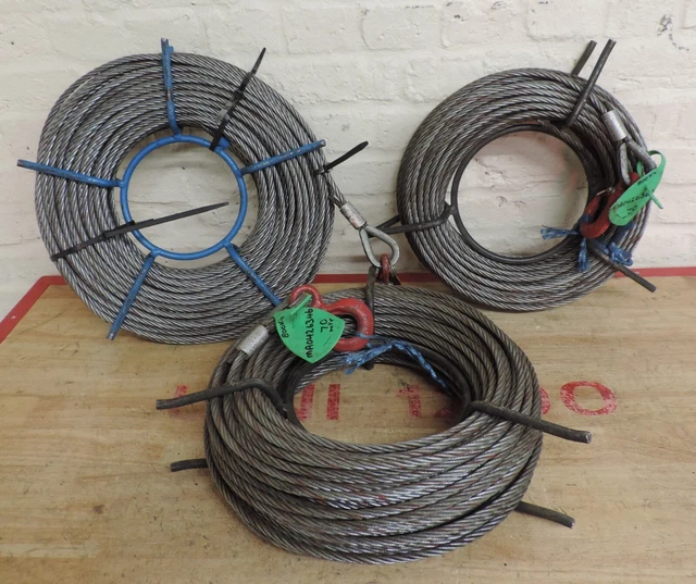 70 METRES TRACTEL Tirfor Maxiflex Wire Rope 8.3mm Tirfor TU-8 / T-508 ...