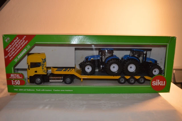 SIKU FARMER 1984 - Scania LKW mit zwei Traktoren, neuwertig in OVP, 1:50 EUR 79,00 - PicClick DE