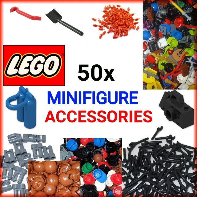 LEGO MINIFIG ACCESSORIES Tools Weapons Hats Food Mix. 50x Original New ...