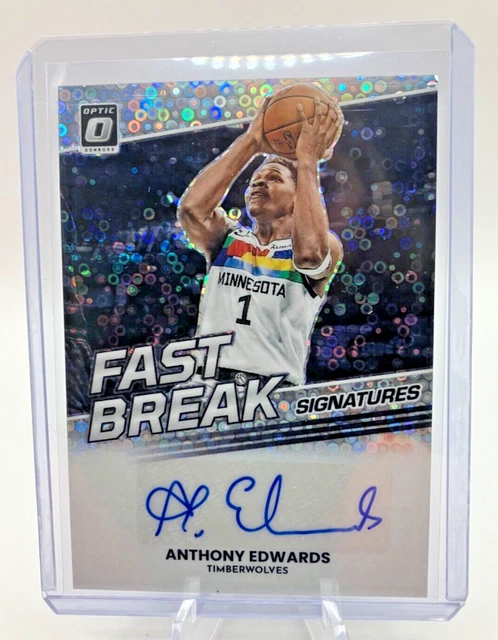 2022-23 DONRUSS OPTIC Fast Break Prizm Anthony Edwards AUTO lupi di ...
