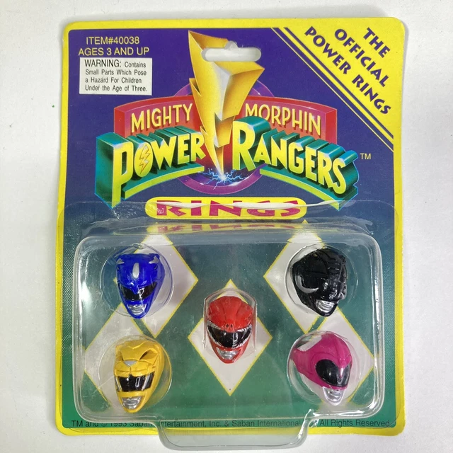 VINTAGE 1993 MIGHTY Morphin Power Rangers MMPR Kids Rings Set Sealed ...