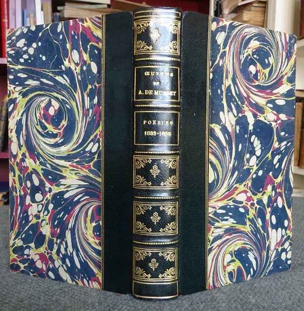 RELIURE MAROQUIN-OEUVRES DE Musset-Poésies 1833-1852-Littérature ...